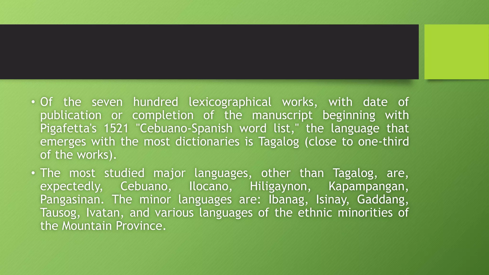 Pronunciation and philippine dictionaries (philippine lexicography) | PPT
