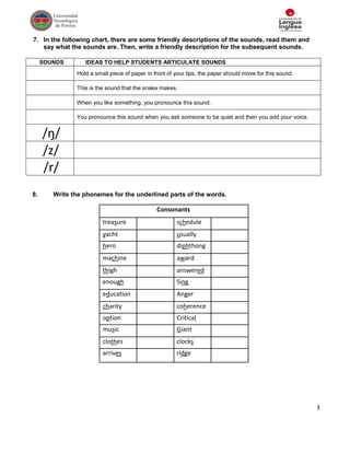 Pronunciation assignment 3 (consonant sounds) | PDF
