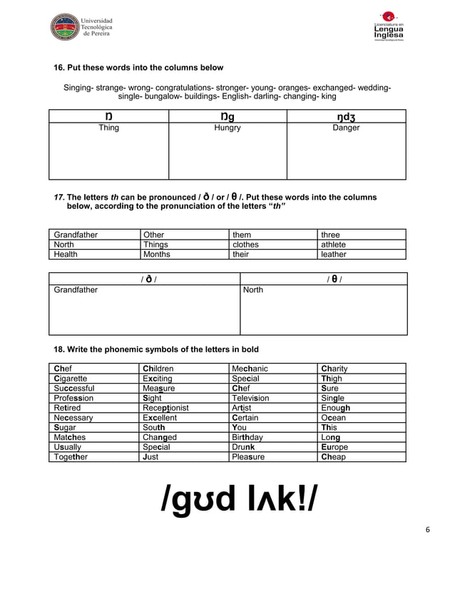 Pronunciation assignment 3 (consonant sounds) | PDF