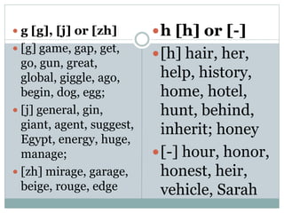 Pronunciation (Consonant Letter) | PPT