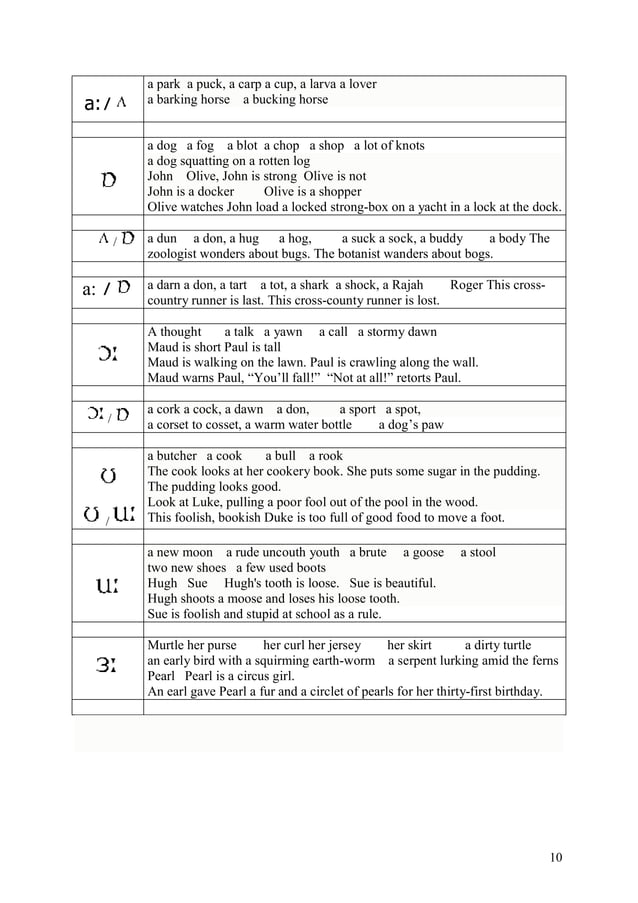 Pronunciation exercises | PDF