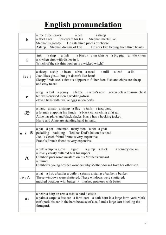 Pronunciation exercises 01 | PDF