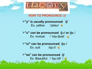 Pronunciation facilitation speaking - J consonant | PPT