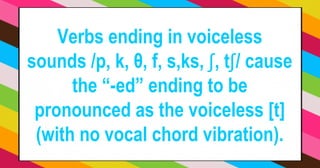 Pronunciation final ed sounds ppt | PPT