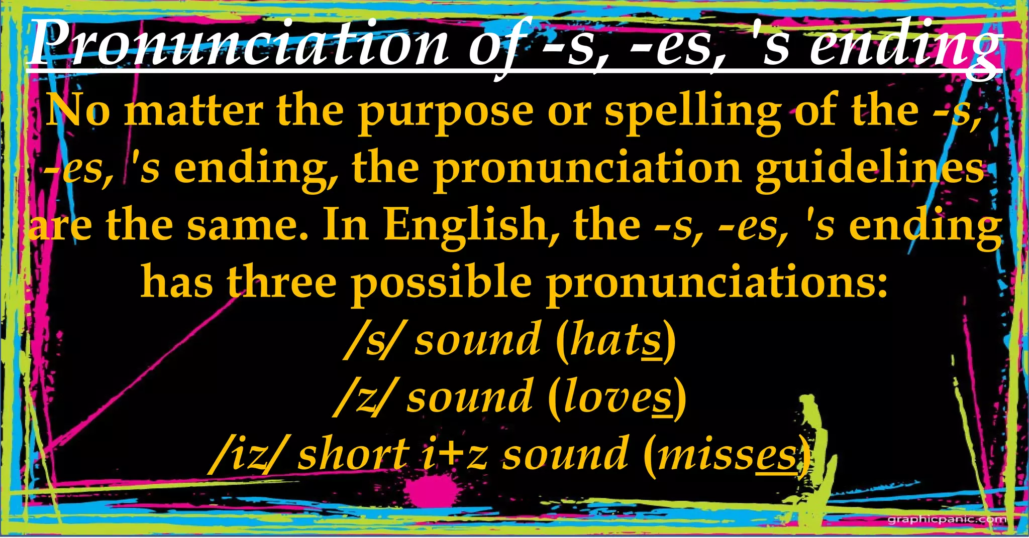 Pronunciation final s sounds ppt | PPT