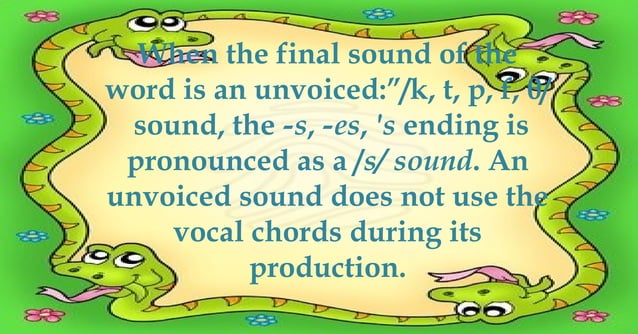 Pronunciation final s sounds ppt | PPT