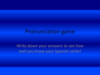 Pronunciation game | PPTX