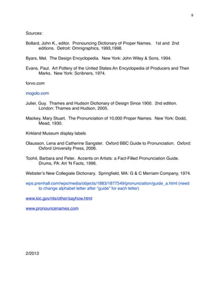 Kirkland Museum: Pronunciation guide | PDF