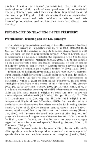 Pronunciation Issues And Eil Pedagogy In The Periphery A Survey Of Greek State School Teachers ...