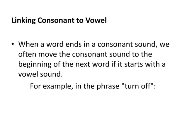 Pronunciation joining words together | PPT