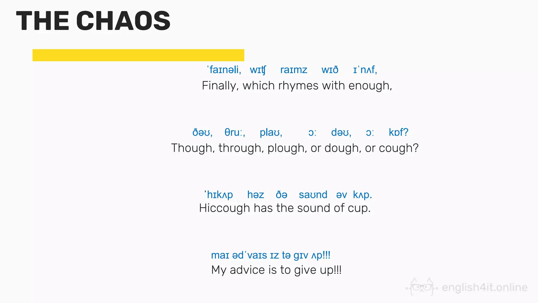 Pronunciation Lesson 8 - THE CHAOS POEM.pptx