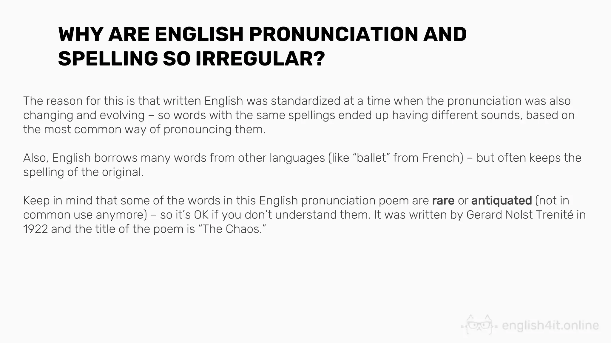 Pronunciation Lesson 8 - THE CHAOS POEM.pptx