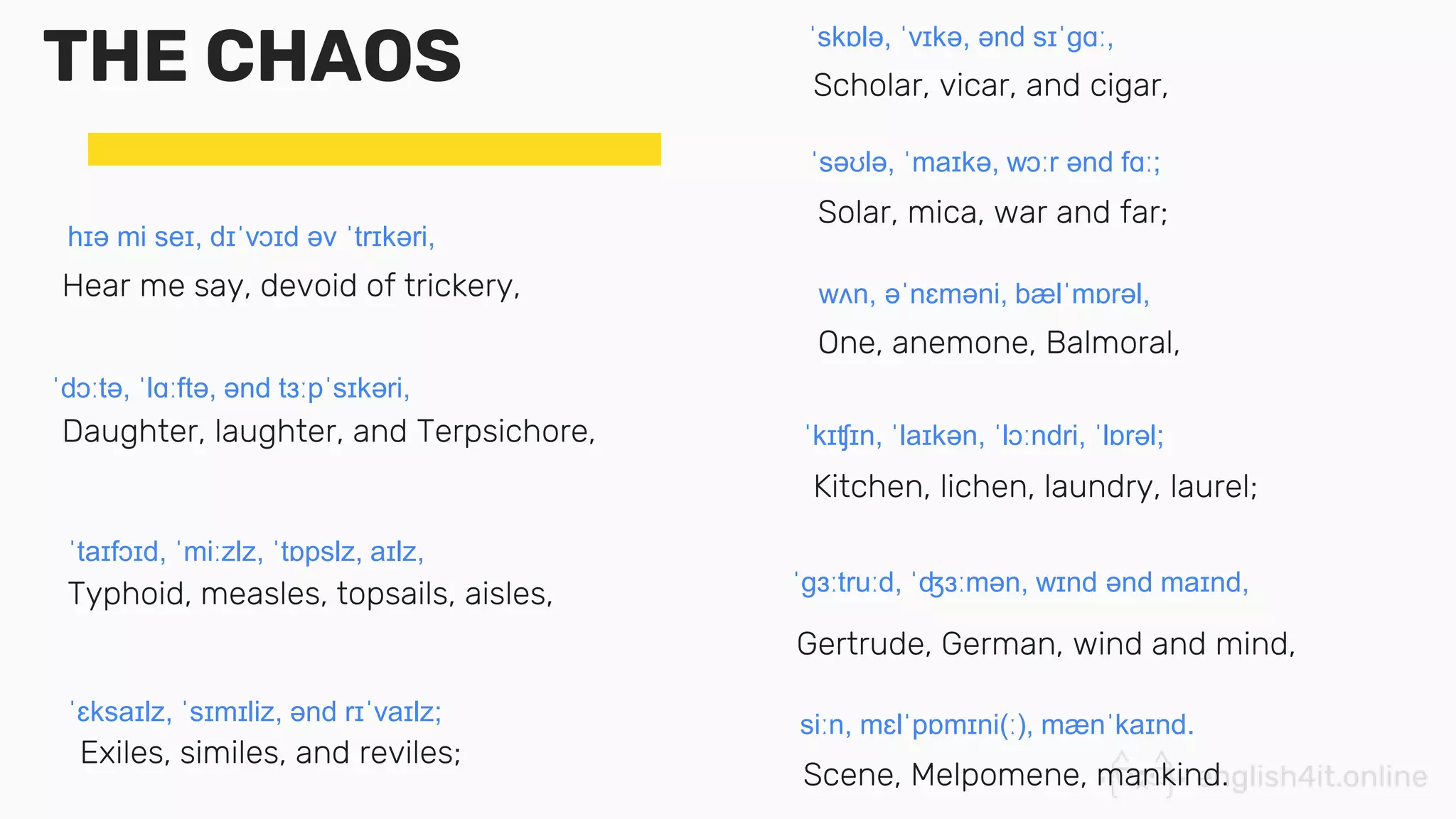 Pronunciation Lesson 8 - THE CHAOS POEM.pptx