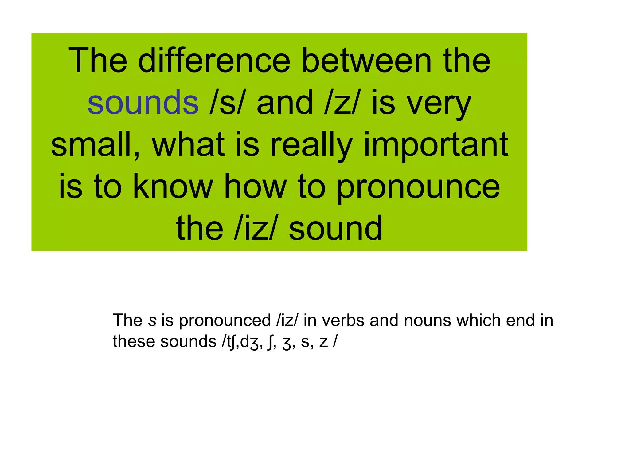 Pronunciation Of The Final S(2) | PPT