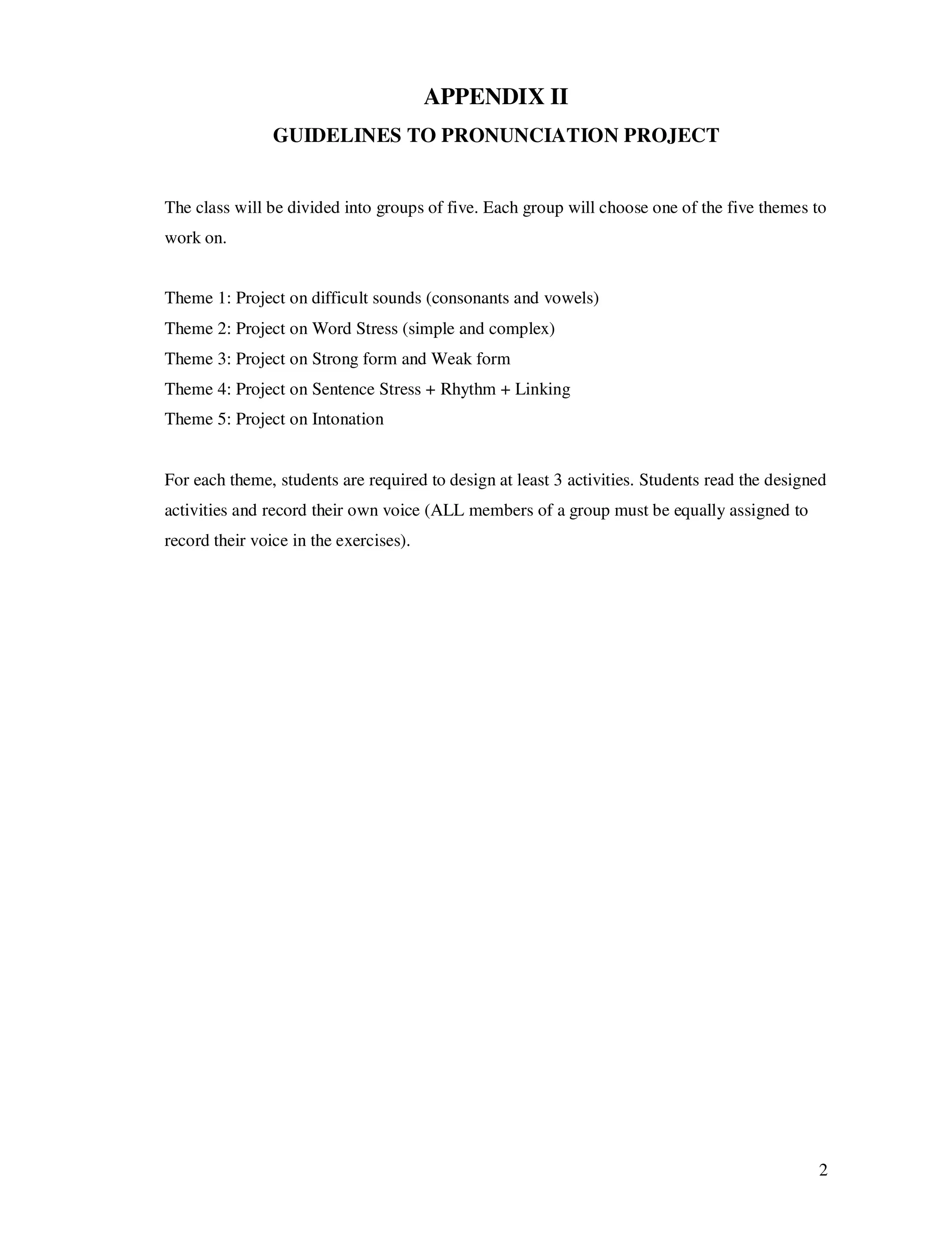 Pronunciation project | PDF