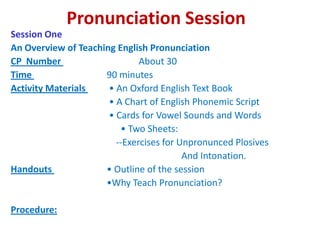 Pronunciation Session | PPT
