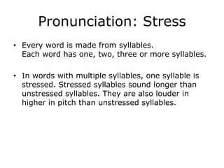 Pronunciation stress | PPTX