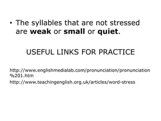 Pronunciation stress | PPTX