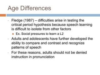 Pronunciation teaching and theories (1) | PPTX
