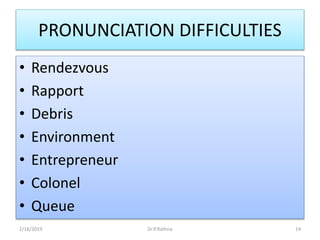 Pronunciation &vocabulary | PPT