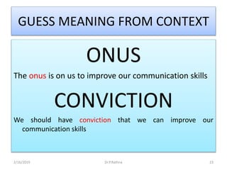 Pronunciation &vocabulary | PPT