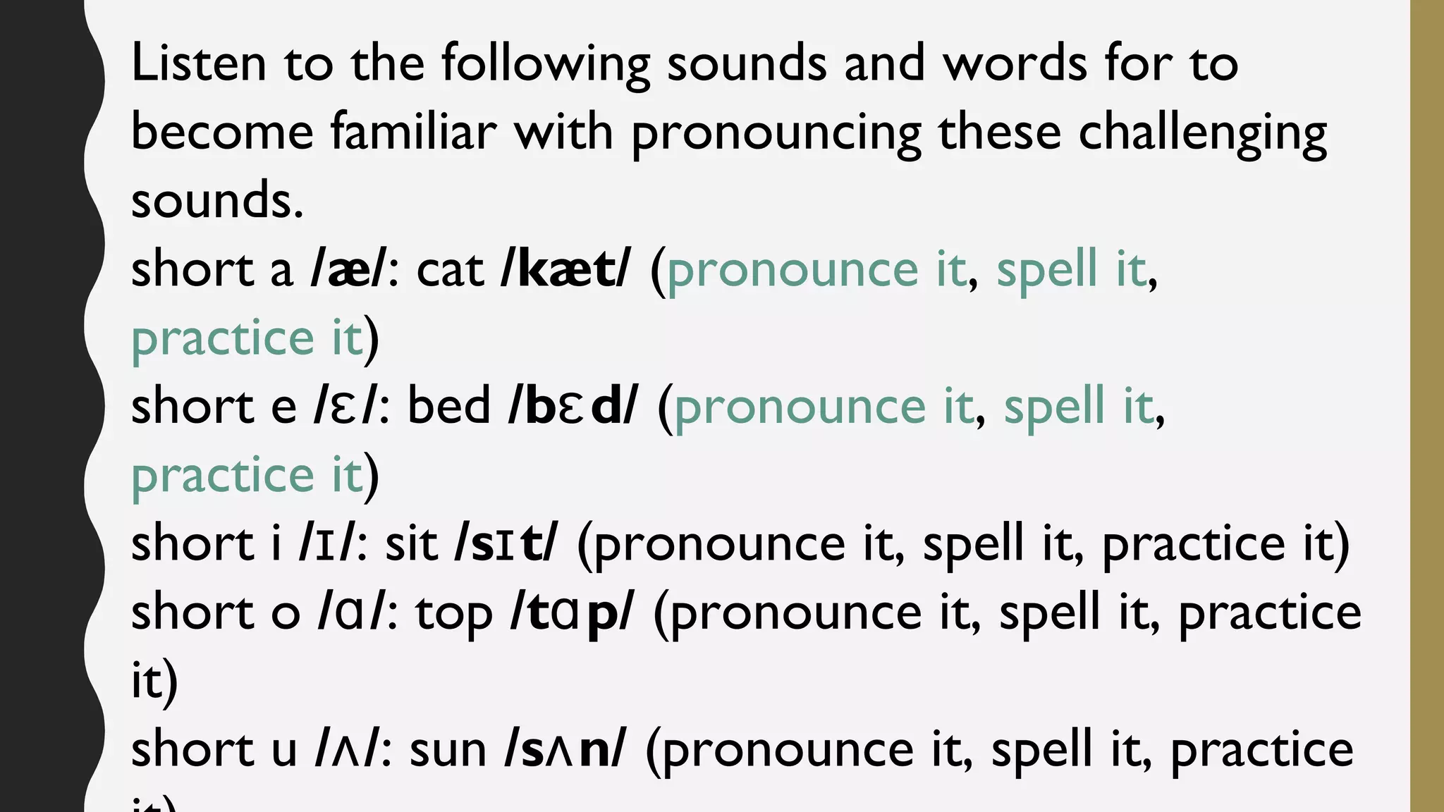 Pronunciation (Vowel) | PPT