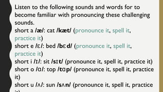 Pronunciation (Vowel) | PPT