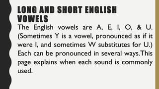 Pronunciation (Vowel) | PPT