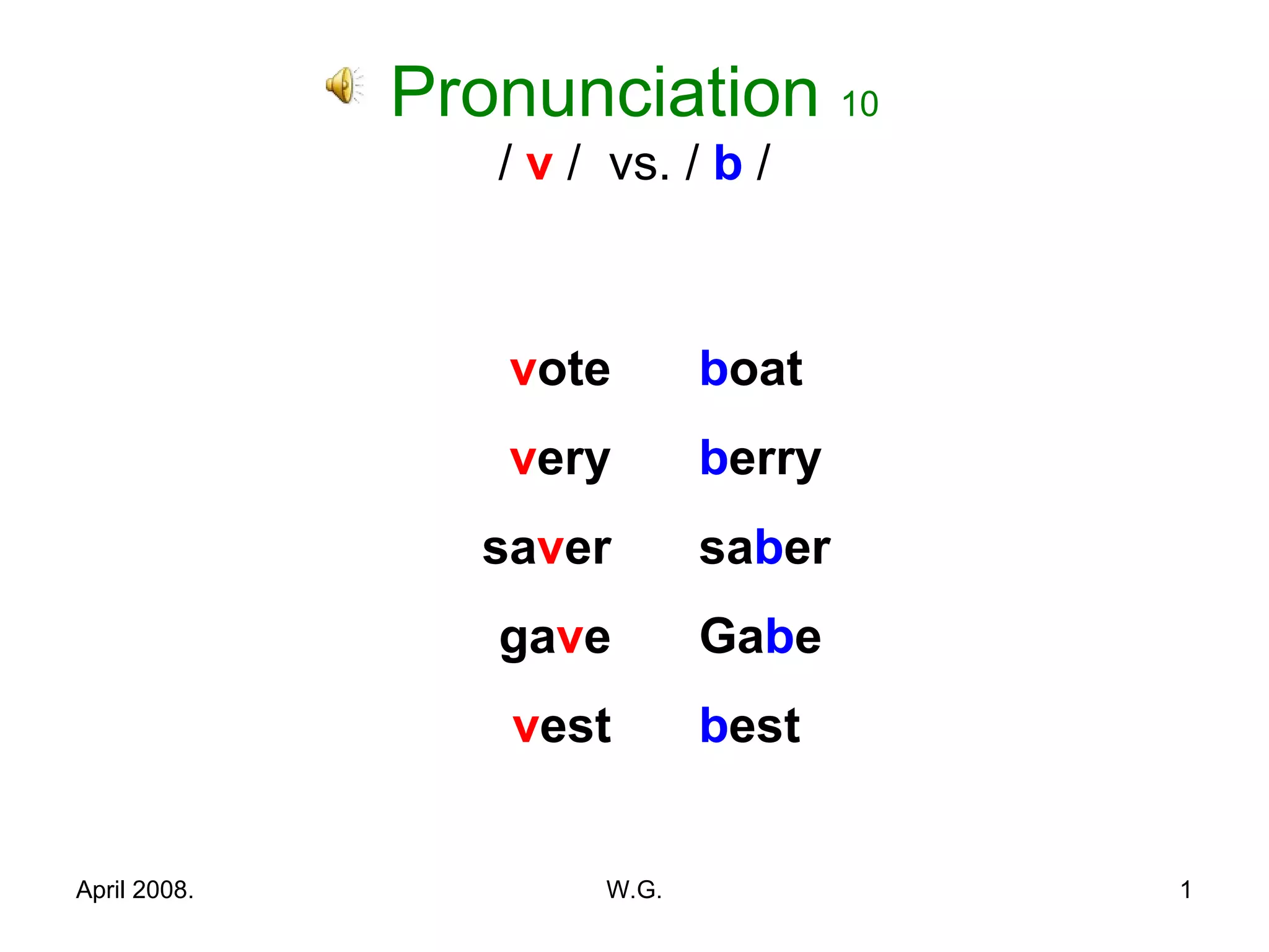 Pronun U10.V B. | PPT