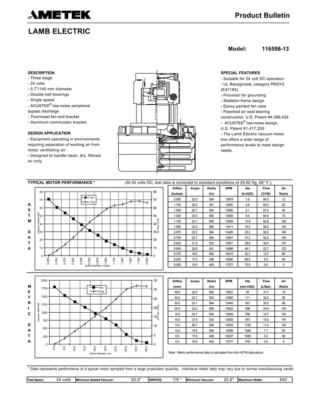 Product Bulletin Ametek 116598-13 | PDF