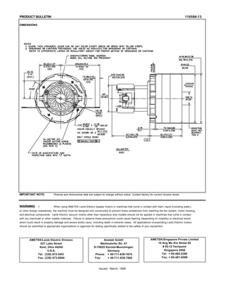 Product Bulletin Ametek 116598-13 | PDF
