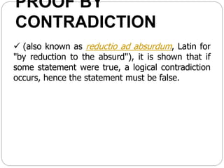 Proof by contradiction | PPTX
