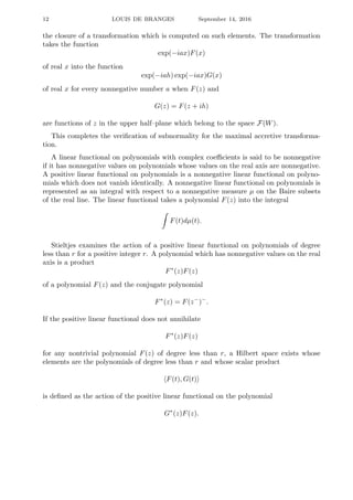 A PROOF OF THE RIEMANN HYPOTHESIS - Louis de Branges | PDF
