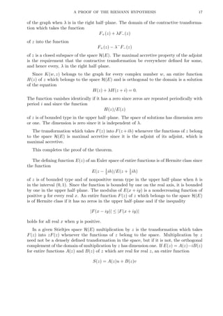 A PROOF OF THE RIEMANN HYPOTHESIS - Louis de Branges | PDF