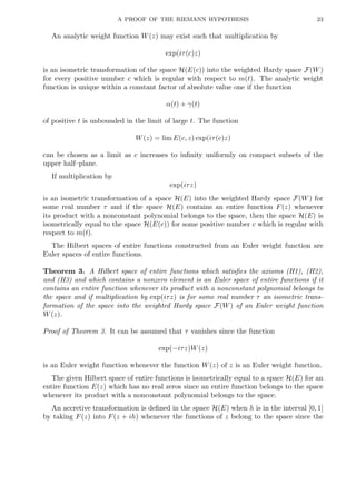 A PROOF OF THE RIEMANN HYPOTHESIS - Louis de Branges | PDF