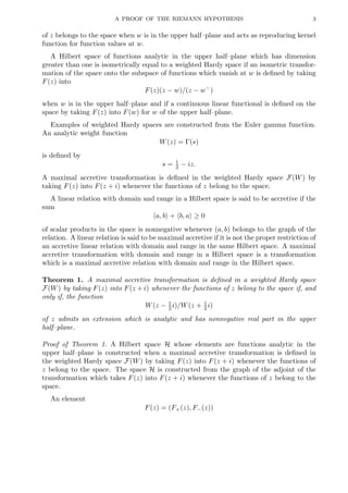 A PROOF OF THE RIEMANN HYPOTHESIS - Louis de Branges | PDF