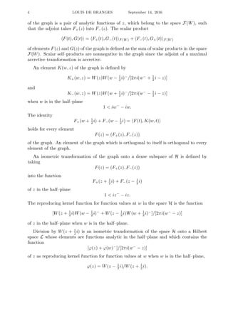 A PROOF OF THE RIEMANN HYPOTHESIS - Louis de Branges | PDF