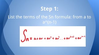 Proof: sum of a geometric series | PPT