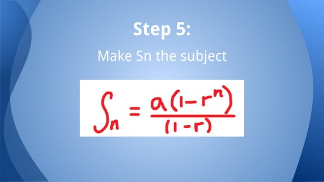 Proof: sum of a geometric series | PPT