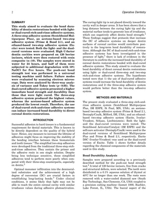 Dual-cured Dental Adhesives Operative Dentistry | PDF