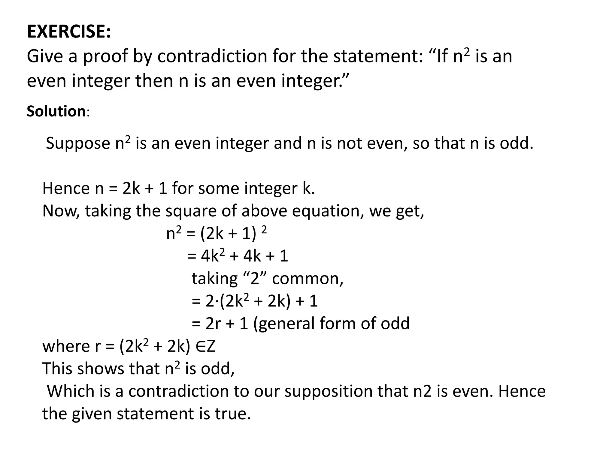 Proof by contradiction | PPTX