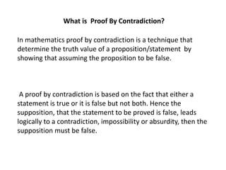 Proof by contradiction | PPTX