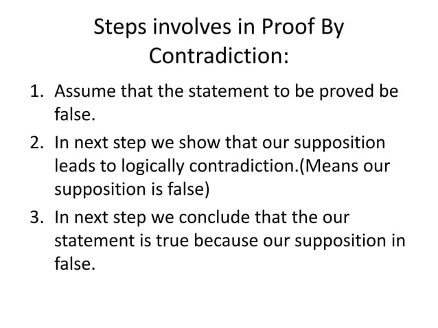 Proof by contradiction | PPTX