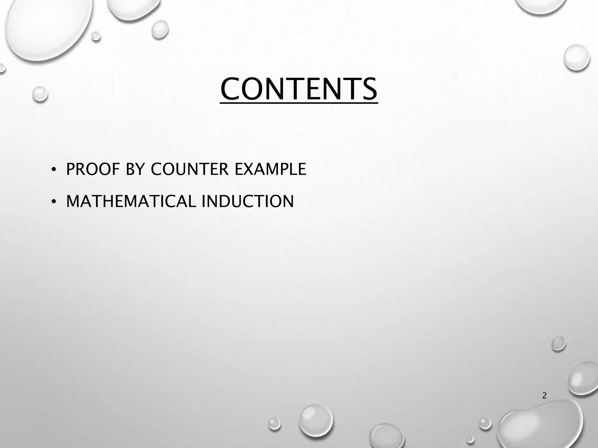 Proof by Counter Example & Mathematical Induction | PPTX