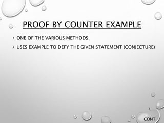 Proof by Counter Example & Mathematical Induction | PPTX