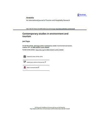 Book Review: Contemporary studies in environment and tourism | PDF