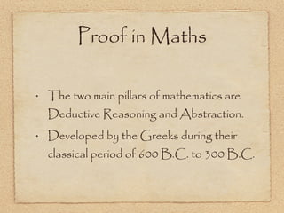 Proof in Mathematics | PPT