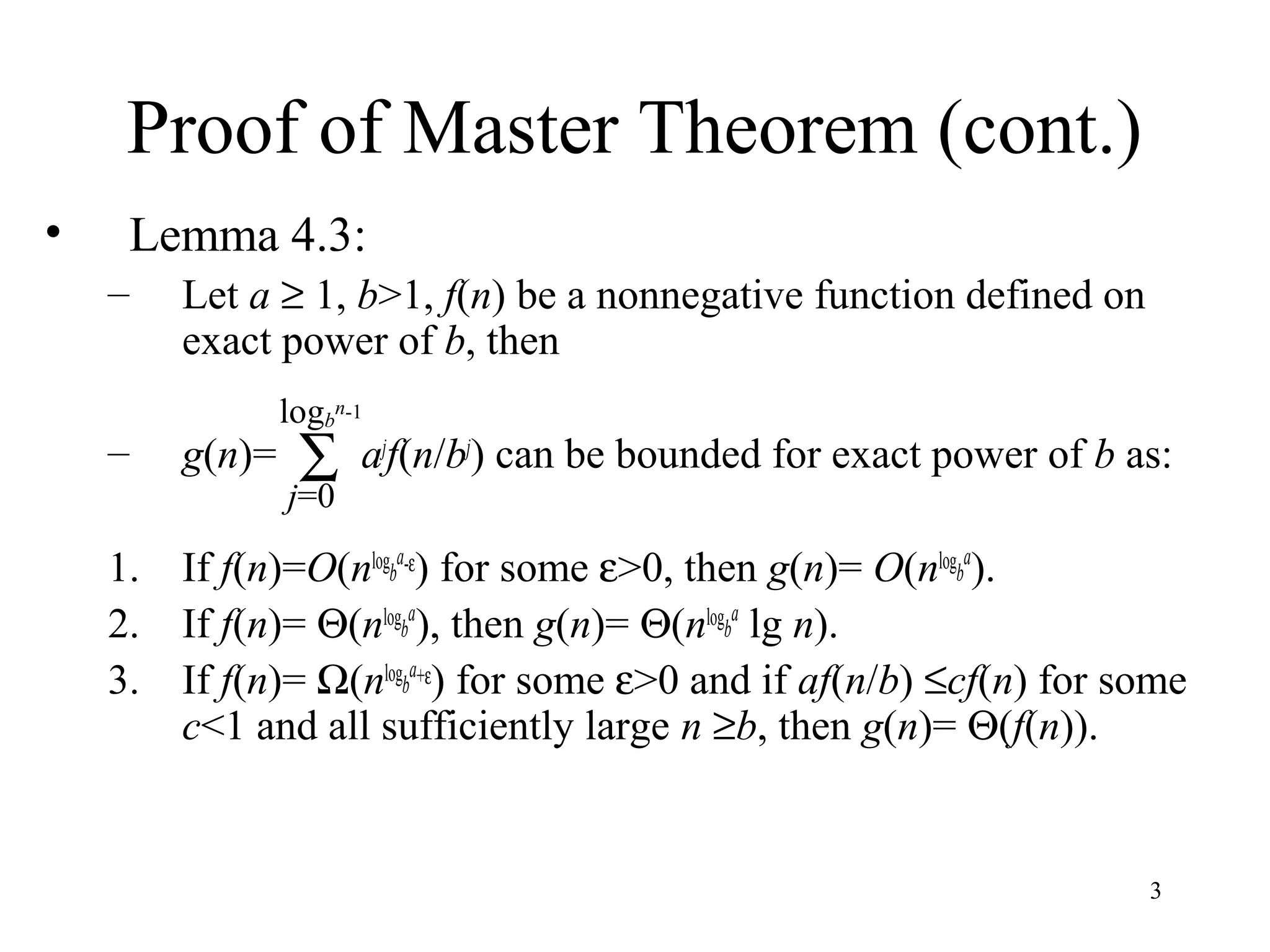 Proof master theorem | PPT