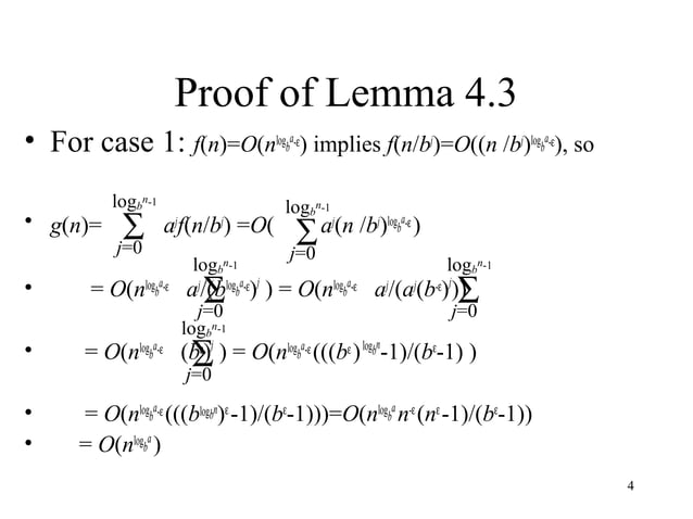 Proof master theorem | PPT