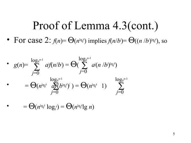 Proof Master Theorem Ppt